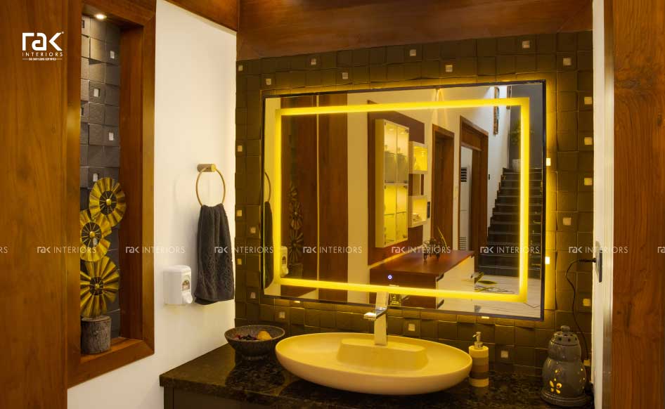 Washing counter with lighting